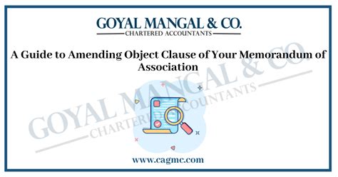 Object Clause Of Memorandum Of Association Cagmc