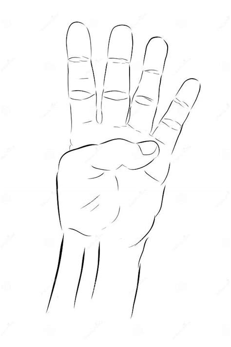 Quatro 4 Gestos De Desenho De Desenho Simples De Vetor Desenhado Manual Ilustração Do Vetor