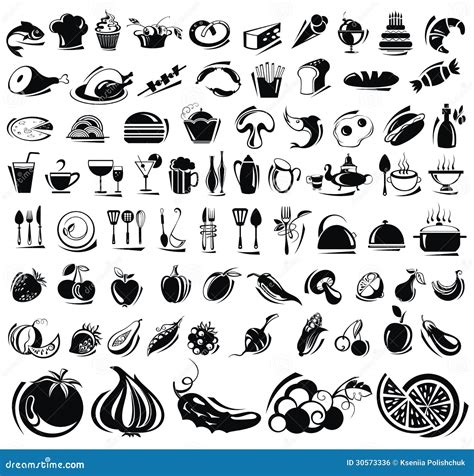 Food And Drink Icons Set Stock Vector Illustration Of Design 30573336