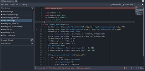 Could Not Find Class Kinematic Body Rgodot
