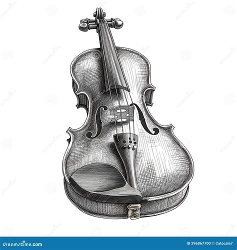 Realistic Violin Drawing