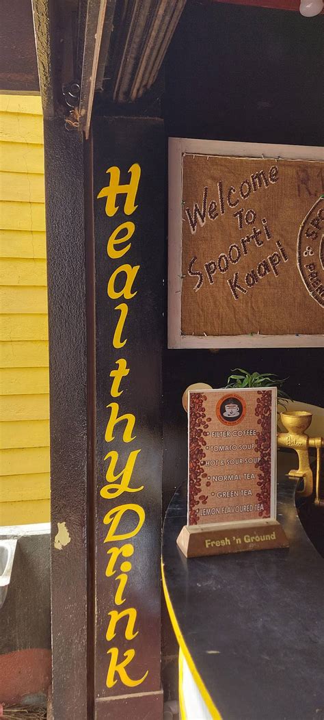 Menu At Spoorti Kaapi Hassan