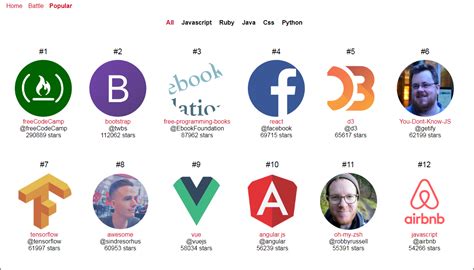 image of github battle application