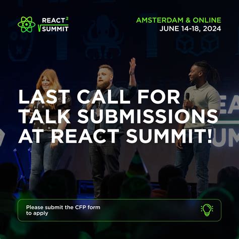 react summit on linkedin last call for talk submissions at react summit 📣 apply as a speaker to…