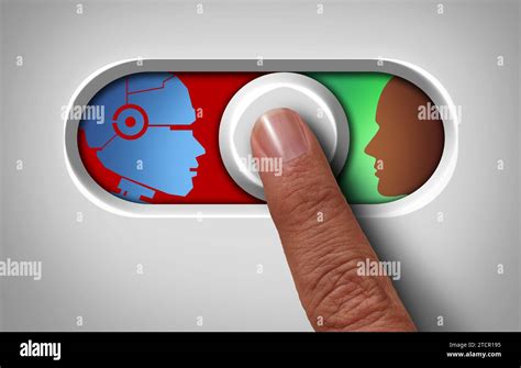 Technology Choice Concept And Human Robot Or Robotic Automation Replacing Humans As Technology