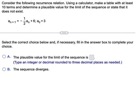 Solved Consider The Following Recurrence Relation Using A