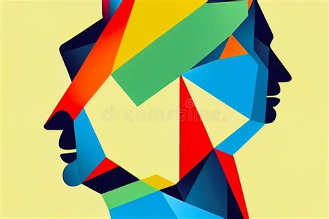 Illustration Of Abstract Human Head Two Abstract Human Profiles Symbol Of Therapy Coaching