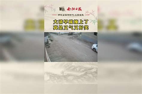 大清早拖拉机就撞上停在路边的轿车！真是让人又气又好笑 交通安全 谨慎驾驶轿车拖拉机