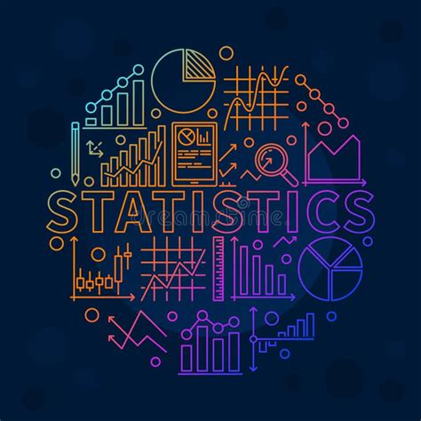 Statistics And Data Analysis Colorful Illustration Stock Vector