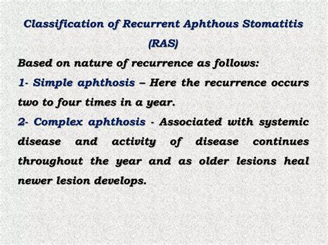 Recurrent Aphthous Ulcers Raspptx
