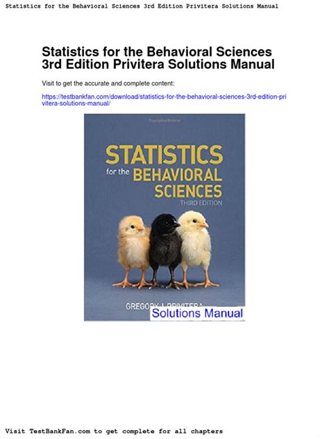 Statistics For The Behavioral Sciences 3rd Edition Privitera Solutions Manual Pdf Napoleon