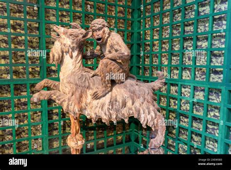 Representation Of A Monkey Riding A Goat Palace Of Versailles France