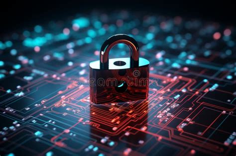 A Lock Symbol Embodies Advanced Protection In Bryliaevs Cybersecurity Concept Stock Illustration