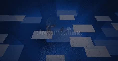 Composition Of Exploding Human Bust Formed With Binary Coding And