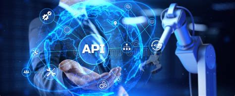 API Application Programming Interface Industrial Technology Cobot Robotic Arm D Render Stock