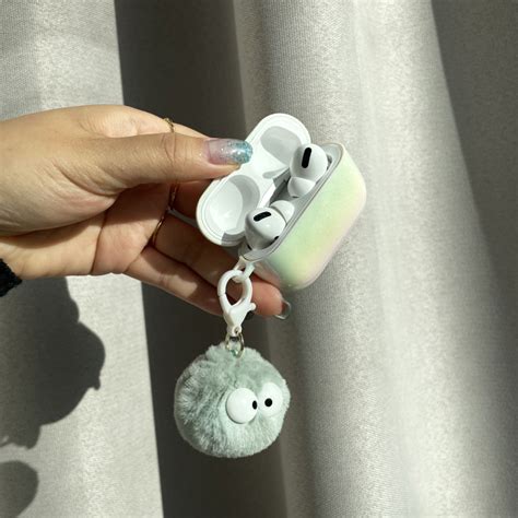 에어팟프로 에어팟1세대 밍크 눈알 폼폼이 먼지 키링 무지개 투톤 그라데이션 글리터 케이스 열쇠고리 세트 에이블리