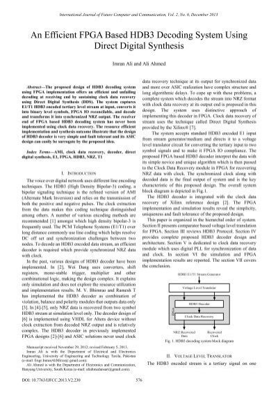 an efficient fpga based hdb3 decoding system using direct ijfcc