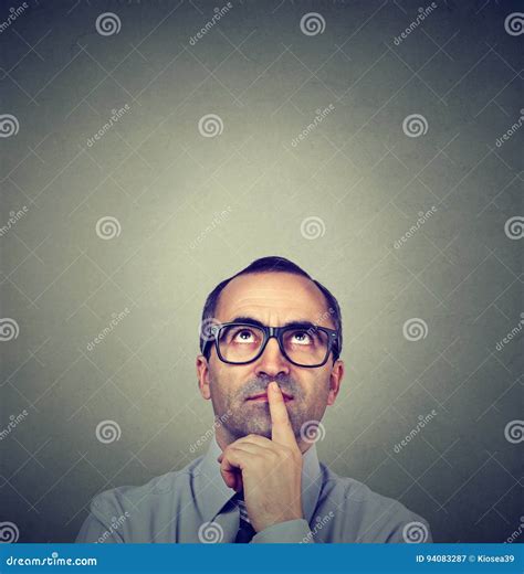 Thoughtful Business Man Looking For A Solution Stock Image Image Of Brain Decision 94083287