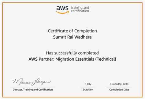 Sumrit Rai Wadhera On Linkedin Successfully Completed The Aws Partner Migration Essential