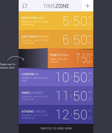 Time Zone App Concept App Interface Design Ui Design Inspiration
