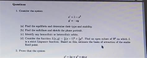 Solved Questions Consider The System V Xy A Chegg Com