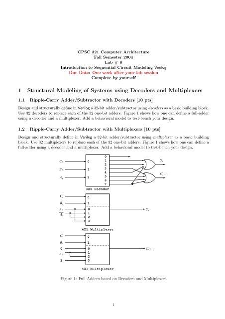 design full adder circuit using decoder and multiplexer wiring diagram