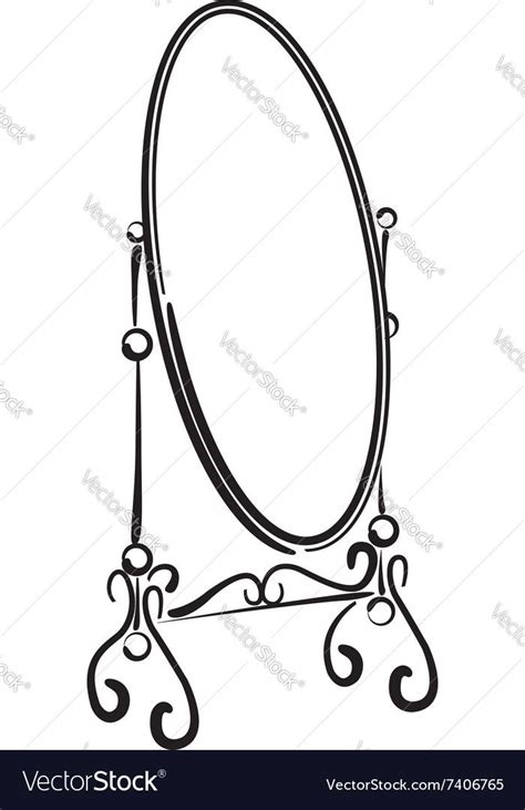 Standing Mirror Clipart Black And White