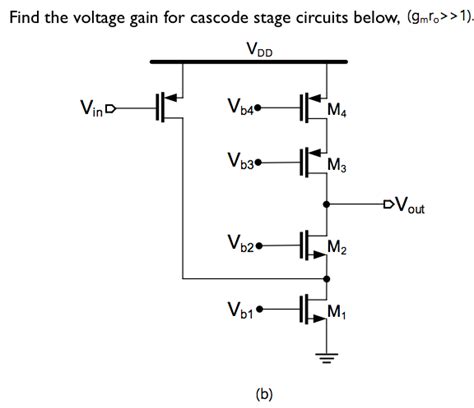 solved find the voltage gain for cascode stage circuits