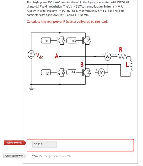 Solved The Single Phase DC To AC Inverter Shown In The Chegg