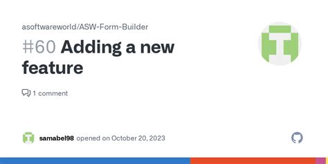 adding a new feature · issue 60 · asoftwareworld asw form builder · github