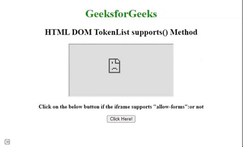 HTML DOM TokenList Supports Method GeeksforGeeks