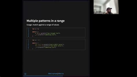 The Rust Programming Language Patterns And Matching Rust01 18 Youtube