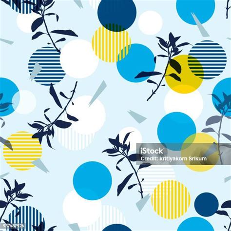 다채로운 현대 스트라이프 폴카 도트 섬세 한 꽃 벽지에 벡터 꽃 식물원 실루엣 원활한 패턴 0명에 대한 스톡 벡터 아트 및 기타 이미지 Istock