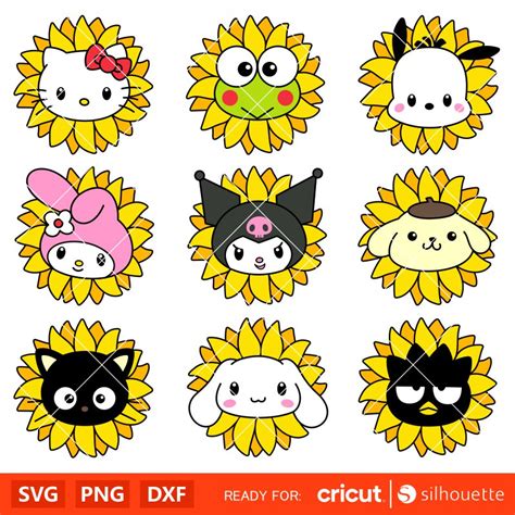 Sunflower Sanrio Characters Bundle Svg Sanrio Svg Hello Ki Inspire Uplift
