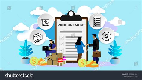 Procurement Process Purchasing Goods Procurement Management Stock Vector Royalty Free