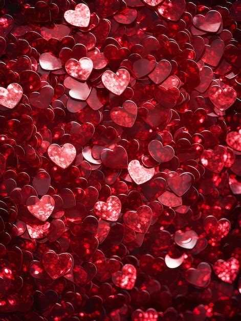 Premium Photo Cute Sparkly Ruby Glitter Hearts Background
