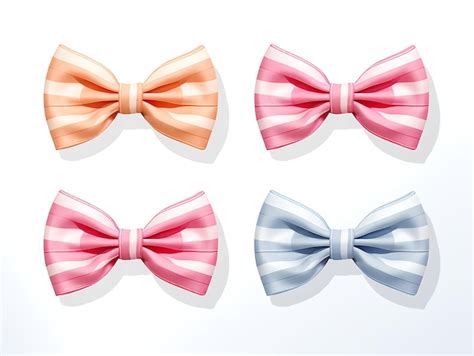 Premium Photo Watercolor Of Grosgrain Striped Ribbon String With Bows And Contrasting St