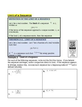 AP Calculus BC Unit A Guided Practice Lecture Notes DOC