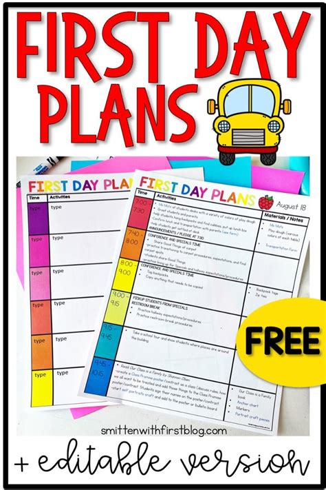 first day of school lesson plans and activities smitten with first