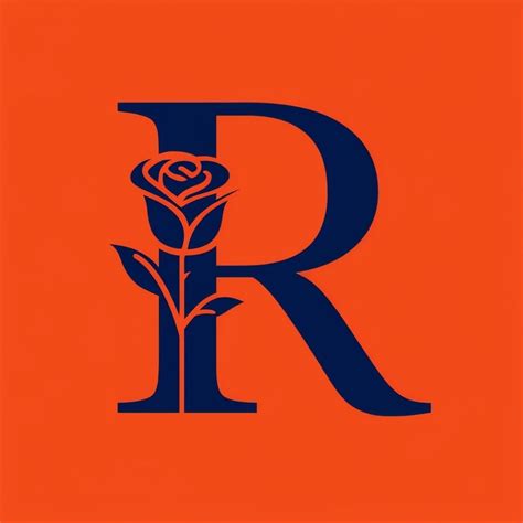 Minimalist Bold R Logo Design On Navy Blue Background Monogram