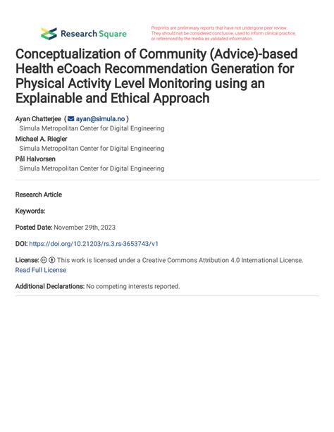 Pdf Conceptualization Of Community Advice Based Health Ecoach Recommendation Generation For
