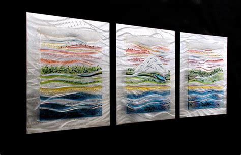 Evidence Based Design Fused Glass And Metal Wall Art Glass Wall Art Panels By Artist Kim Merriman