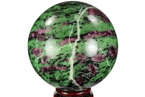 3 4 Polished Ruby Zoisite Sphere Tanzania 112520 For Sale FossilEra Com
