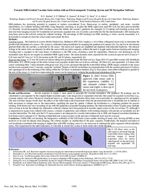 Pdf Towards Mri Guided Vascular Intervention With An Electromagnetic Tracking System And 3d