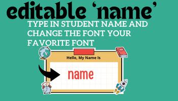 Editable Name Tags For Babes And Girls For Babe Chairs Or Desks