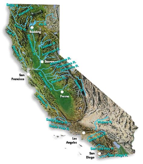 Map Of California Lakes And Rivers Study Area Map With Californias