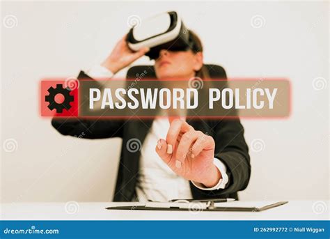 Text Caption Presenting Password Policy Internet Concept First Line Of