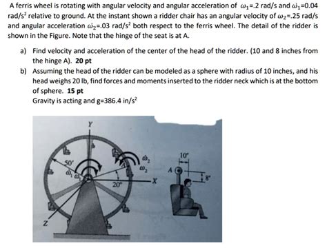 Solved A Ferris Wheel Is Rotating With An Angular Velocity And Angular