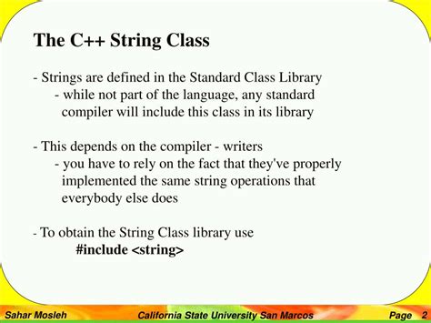 Ppt The C String Class Powerpoint Presentation Free Download Id