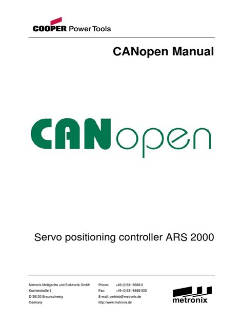 Canopen Manual Ars2000 1p6 Pdf Electrical Engineering Computer Engineering